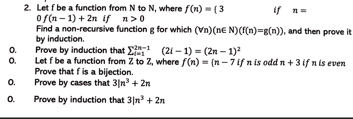 Solved Let f ﻿be a function from N ﻿to N, ﻿where if | Chegg.com