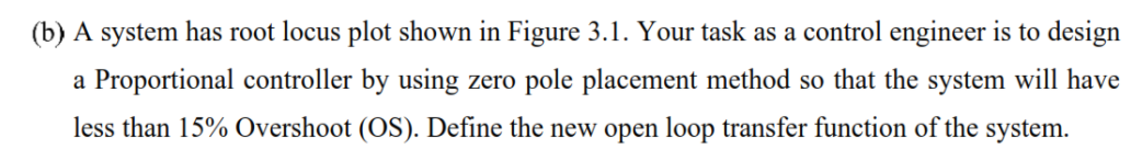 Solved (b) A system has root locus plot shown in Figure 3.1. | Chegg.com