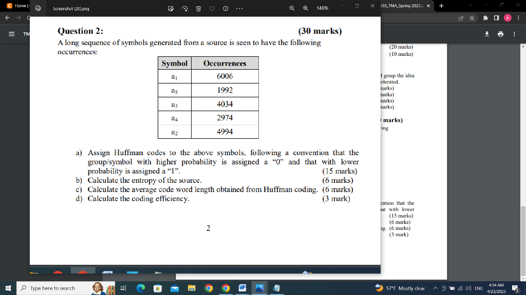 Question 2: (30 marks) A long sequence of symbols | Chegg.com