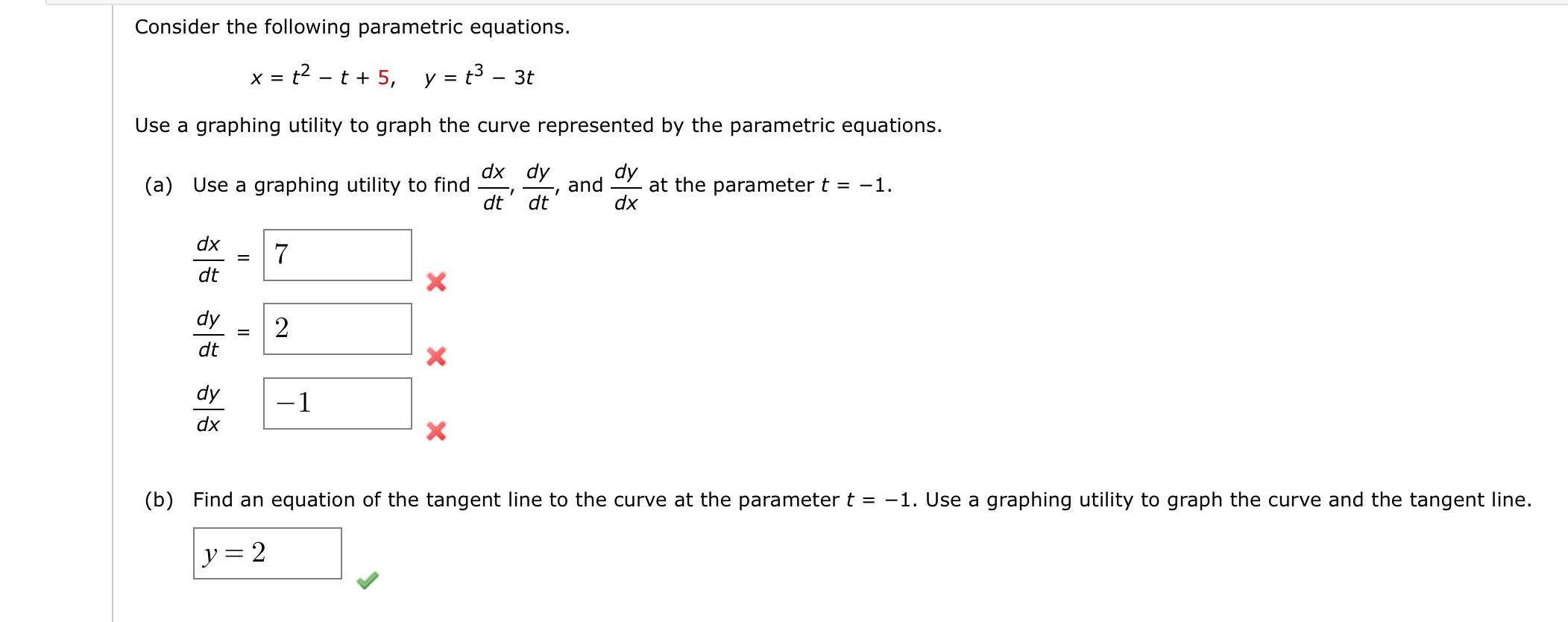 [solved] Consider The Following Parametric Equations X T