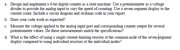 Solved a. Design and implement a 4-bit digital counter as a | Chegg.com