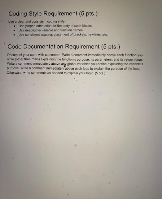 Solved C code only please create a basic C program according | Chegg.com