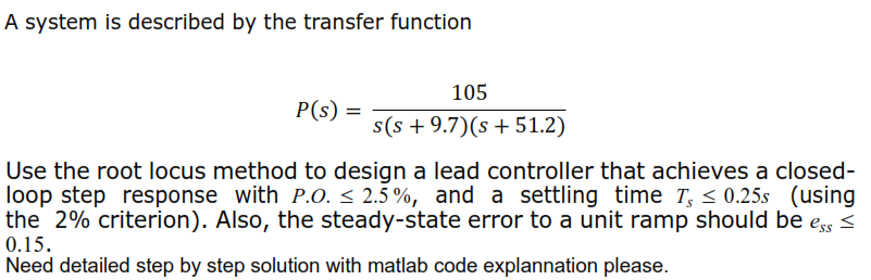 Need step by step analytical solution with matlab | Chegg.com