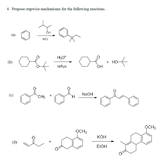 Solved 4. Propose stepwise mechanisms for the following | Chegg.com