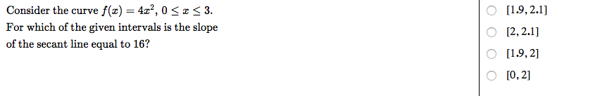 Solved Consider the curve f 4x2, 0