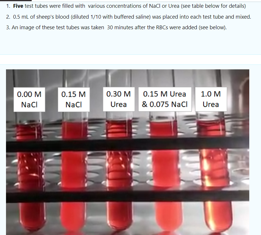 Solved 1. Five test tubes were filled with various | Chegg.com