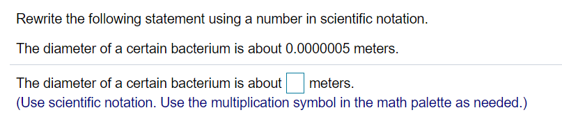 Solved Rewrite the following statement using a number in | Chegg.com