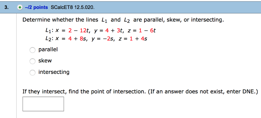Solved 2. 0/2 points | Previous Answers SCalcET8 12.5.005 | Chegg.com