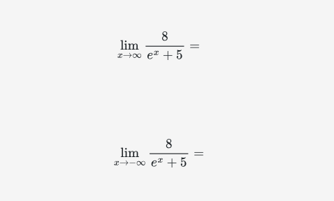 Solved limx→∞ex+58= limx→−∞ex+58= | Chegg.com