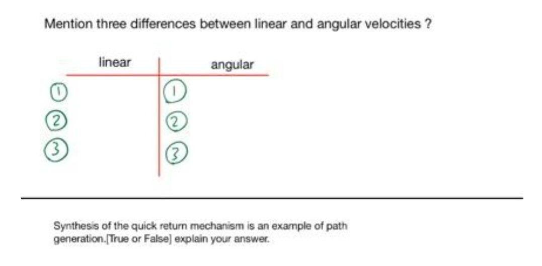 Solved Mention three differences between linear and angular | Chegg.com