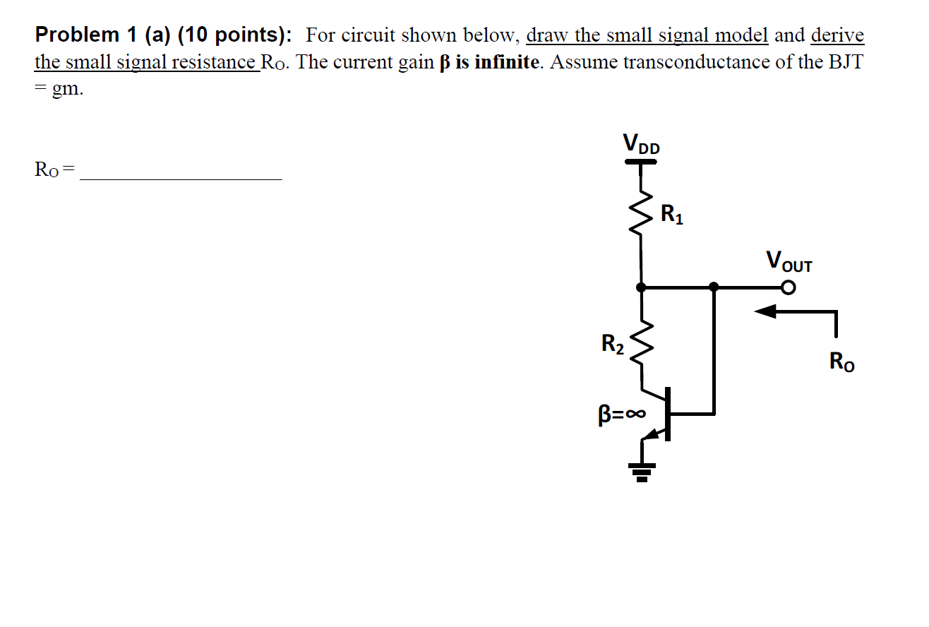 Solved Problem 1 (a) (10 points): For circuit shown below, | Chegg.com