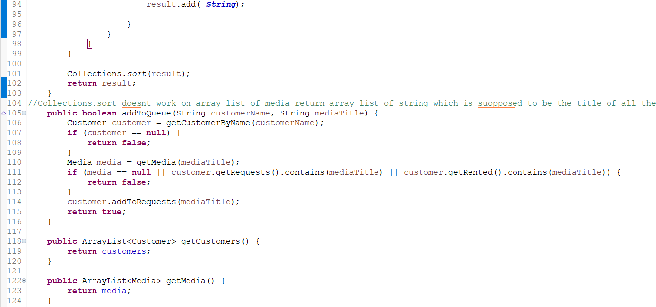 Solved Java (Eclipse) This assignment allows people to rent | Chegg.com