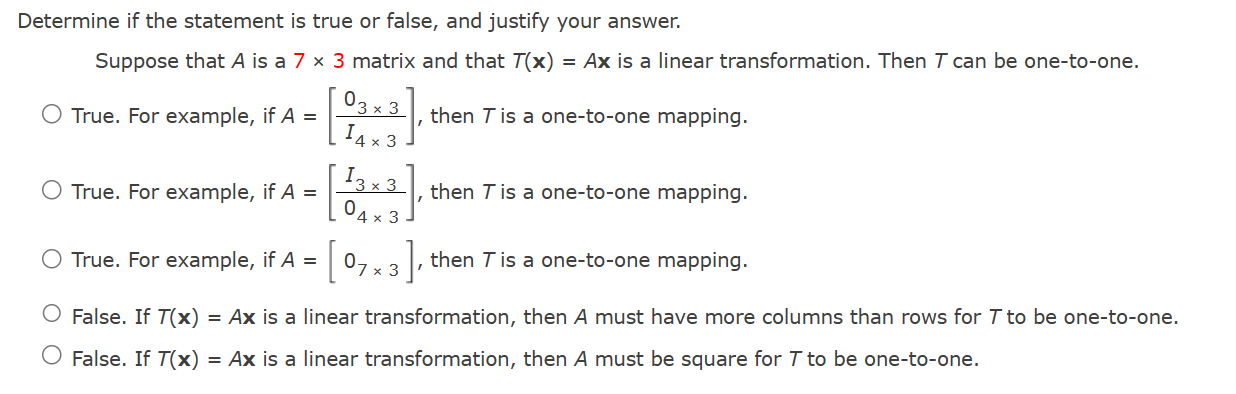 Solved Determine if the statement is true or false, and | Chegg.com