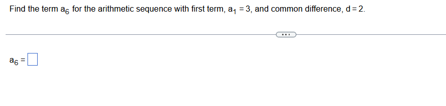 Solved Find the term a6 for the arithmetic sequence with | Chegg.com