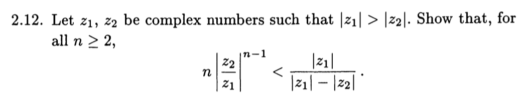 Solved 2.12. Let z1,z2 be complex numbers such that | Chegg.com