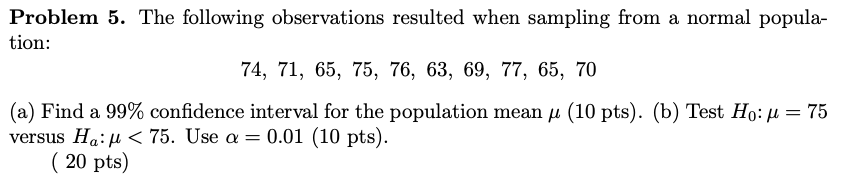 Solved Problem 5. The following observations resulted when | Chegg.com