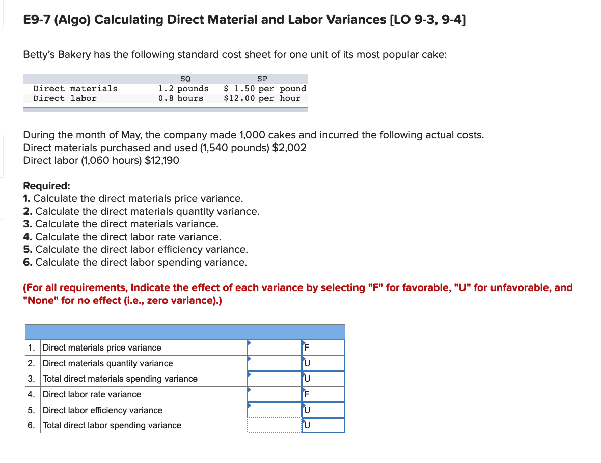 Solved E9-7 (Algo) Calculating Direct Material and Labor | Chegg.com