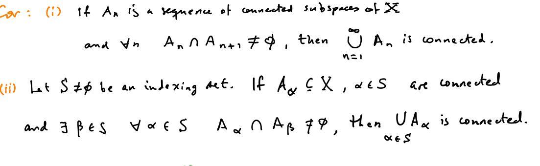 Solved Cor: (i) if Anis sequence of connected subspaces of a | Chegg.com