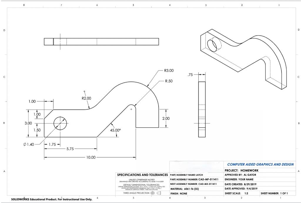 Solved Create a solid model for the part shown in the | Chegg.com