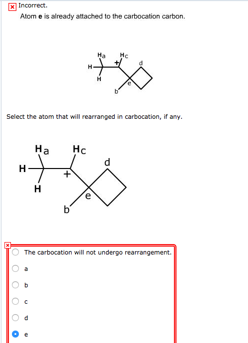 Solved Select the atom that will rearranged in carbocation, | Chegg.com