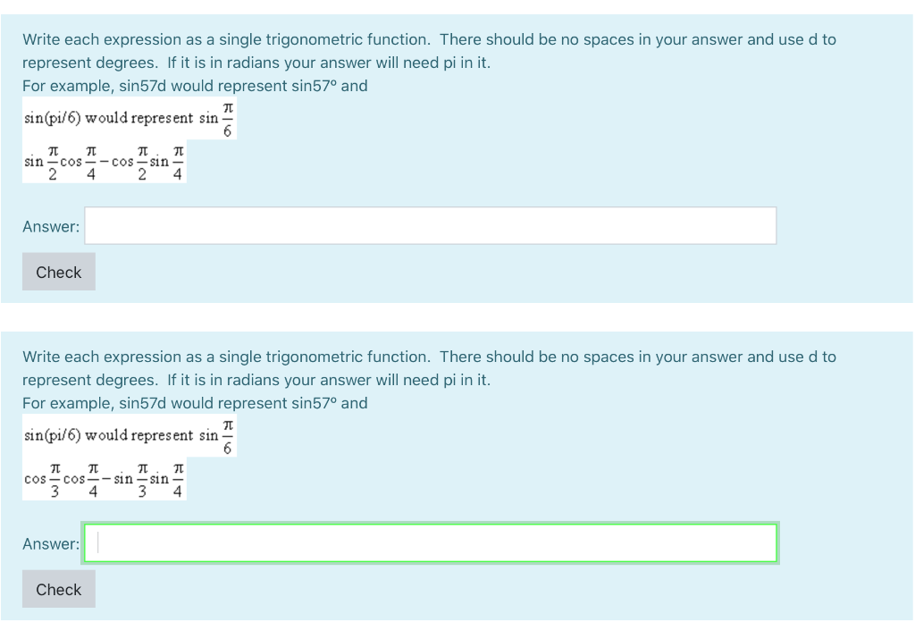 Solved Write each expression as a single trigonometric | Chegg.com