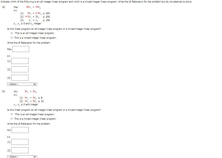Solved s.t. + Indicate which of the following is an | Chegg.com