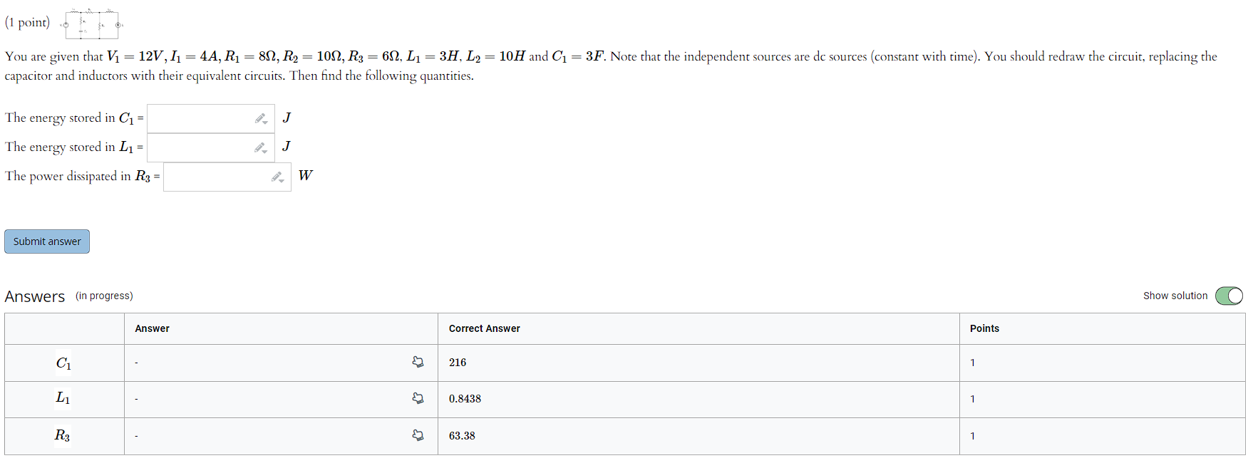 Solved (1 point) You are given that | Chegg.com