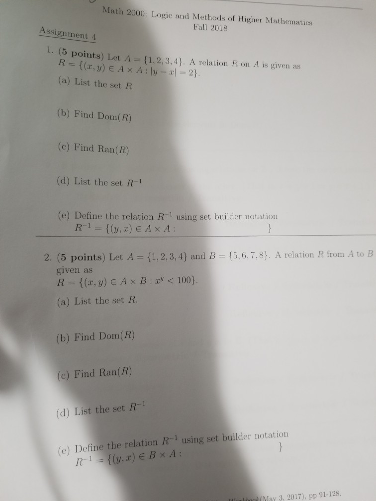 Solved Math 2000: Logic and Methods of Higher Mathematics | Chegg.com