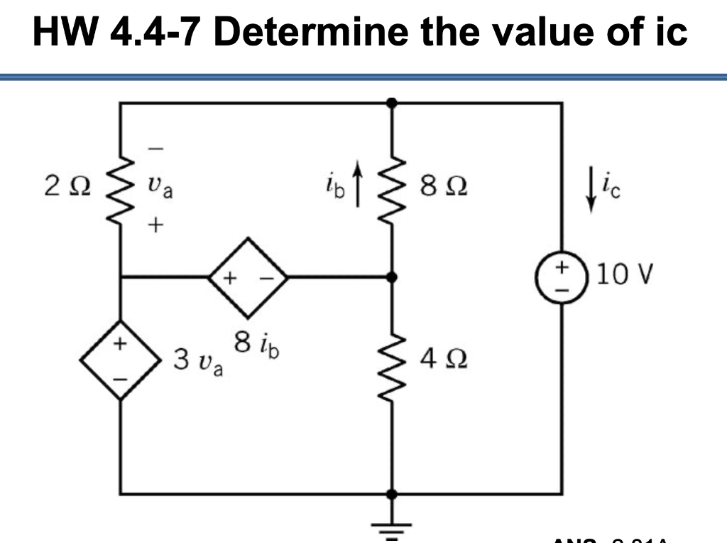 Solved HW 4.4-7 Determine the value of ic 212 va ib 812 lic | Chegg.com