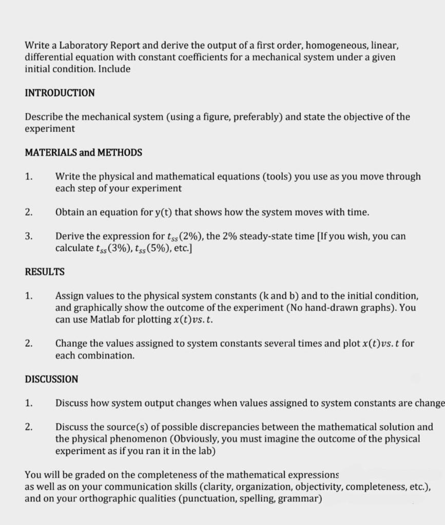 Write a Laboratory Report and derive the output of a | Chegg.com
