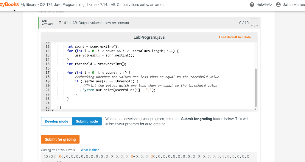 Solved 714 Lab Output Values Below An Amount Write A 3519