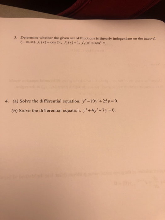 Solved 3. Determine whether the given set of functions is | Chegg.com