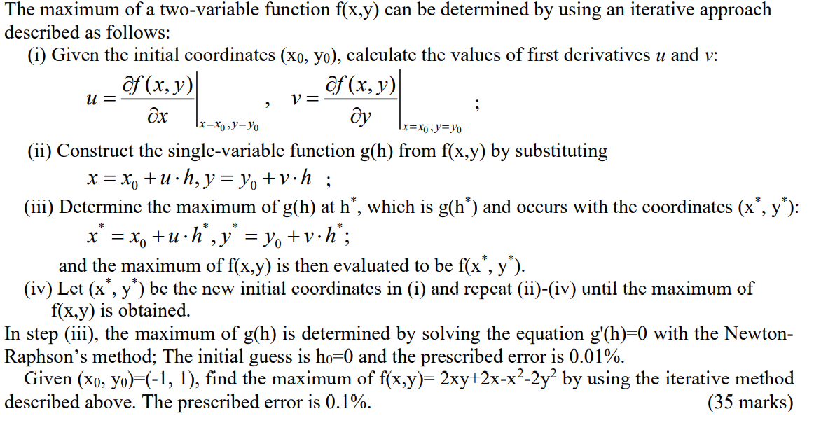 Solved U= V= ; Ix=xp ,y=yo Tx=xo, y=yo The maximum of a | Chegg.com
