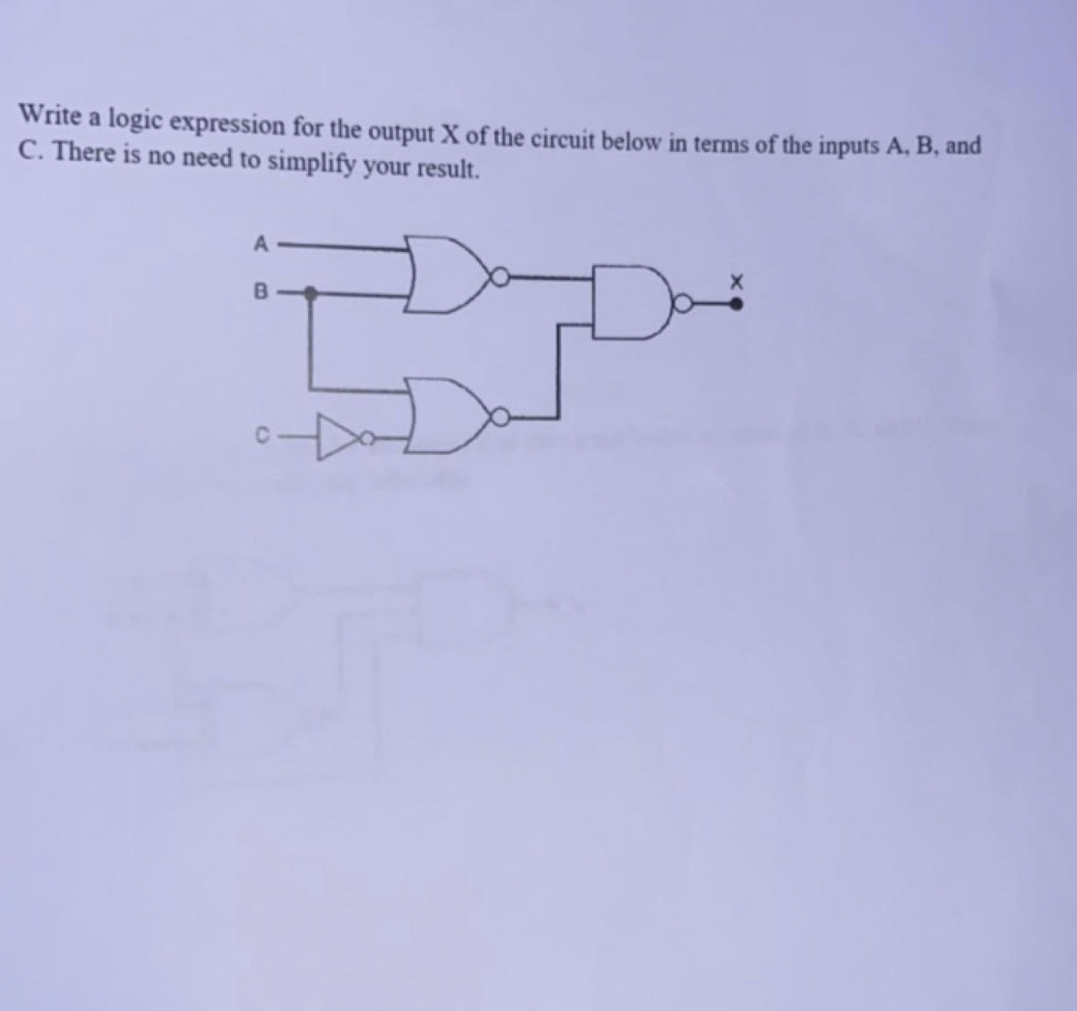 Solved Write a logic expression for the output X of the | Chegg.com