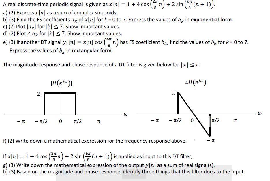 Solved 21 8 A real discrete-time periodic signal is given as | Chegg.com