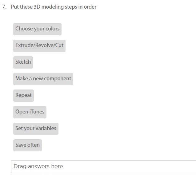 Solved 7. Put these 3D modeling steps in order | Chegg.com