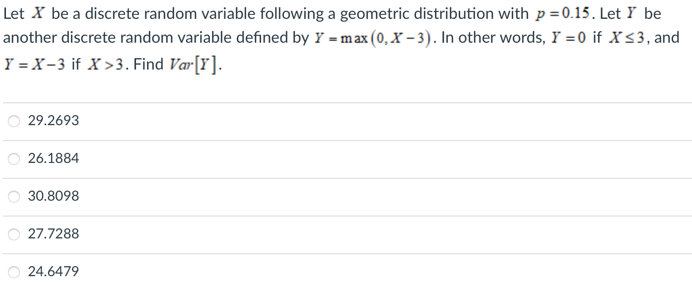 Solved Let X be a discrete random variable following a | Chegg.com