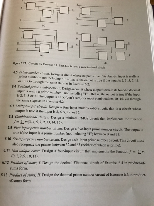 Solved Figure 6.23. Circuits for Exercise 6.1. Each box is | Chegg.com