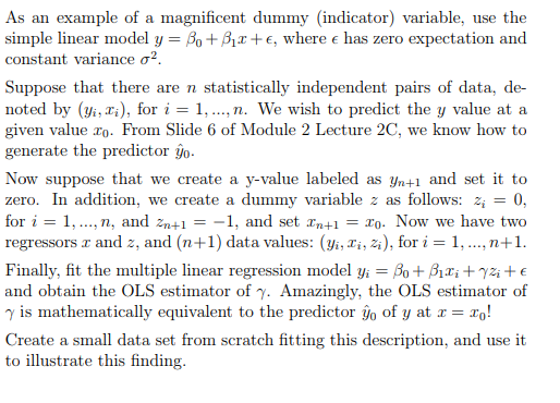Solved As An Example Of A Magnificent Dummy Indicator 
