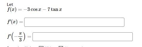 Solved If f(x)=4sinx+8cosx f′(x)= f′(3)= Question Help:If | Chegg.com