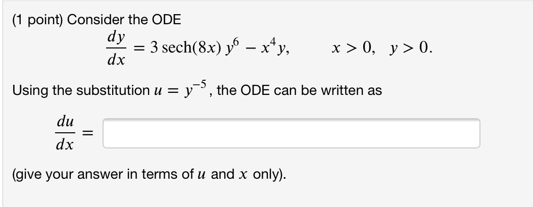 Solved (1 point) Classify each of the following ODEs as | Chegg.com