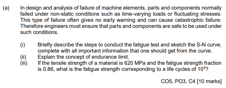 Solved (a) In design and analysis of failure of machine | Chegg.com