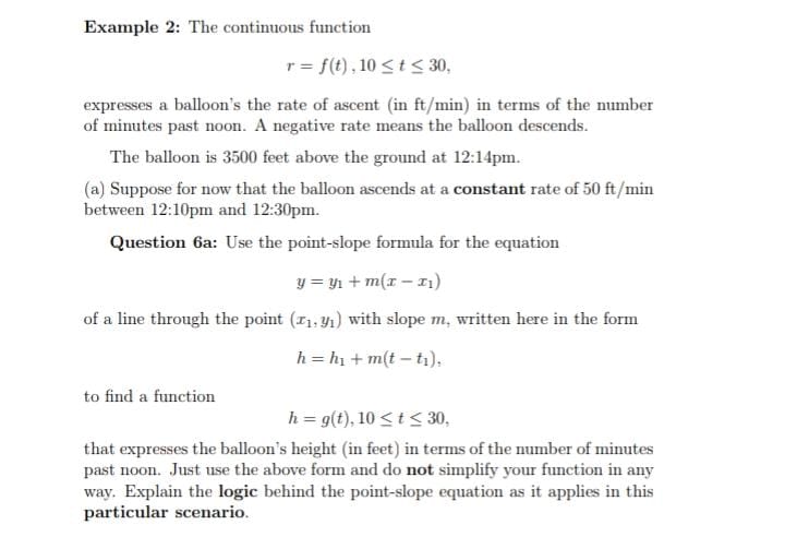 Solved Replace the scenario about the balloon in Example 2 | Chegg.com