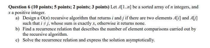 Solved Question 6 (10 points; 5 points; 2 points; 3 points) | Chegg.com