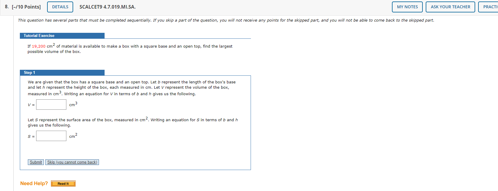 Solved 8. [-/10 Points) DETAILS SCALCET9 4.7.019.MI.SA. MY | Chegg.com Solved 8. [-/10 Points) DETAILS SCALCET9 4.7.019.MI.SA. MY | Chegg.com