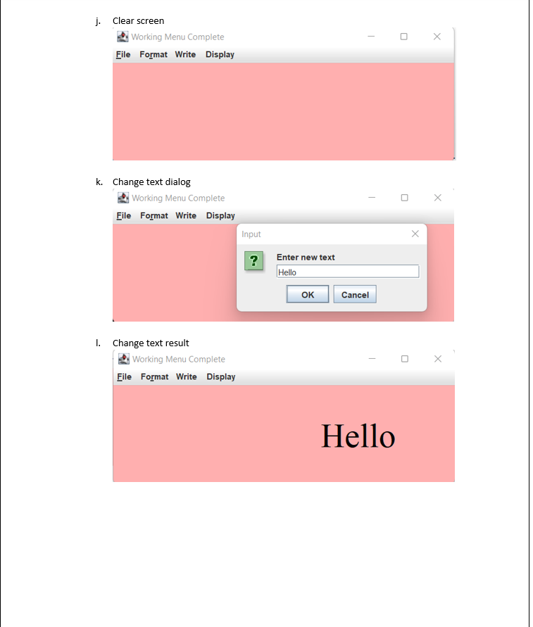 Solved GOAL: Modify the Ex03WorkingMenu program to add | Chegg.com