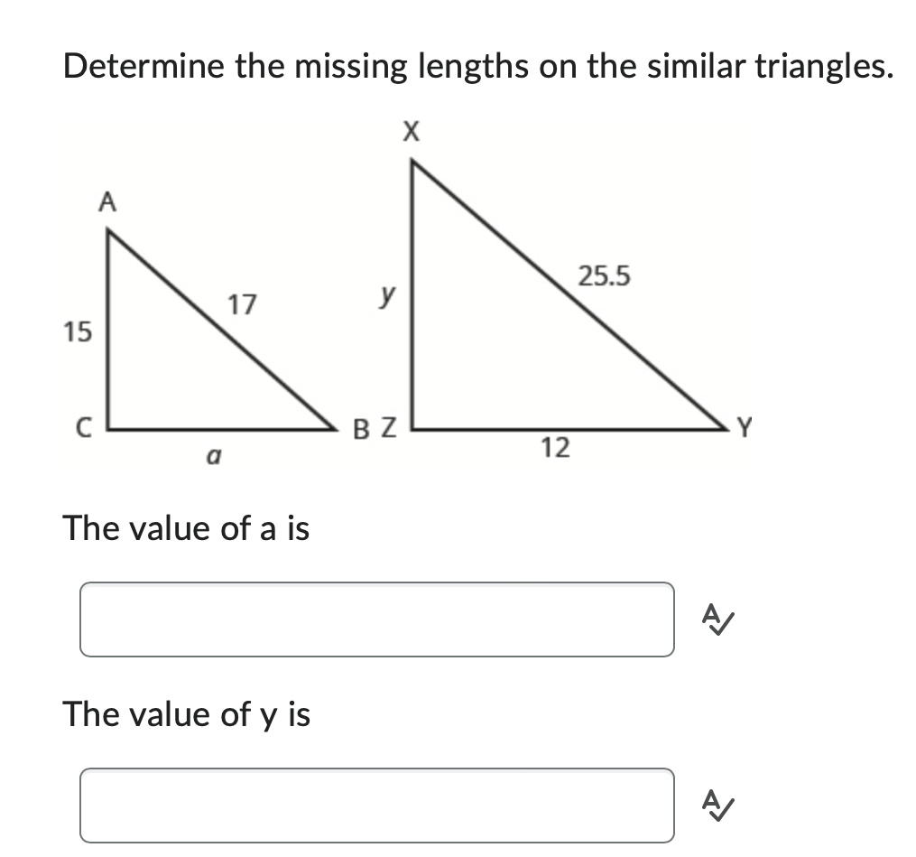 Solved Determine the missing lengths on the similar | Chegg.com