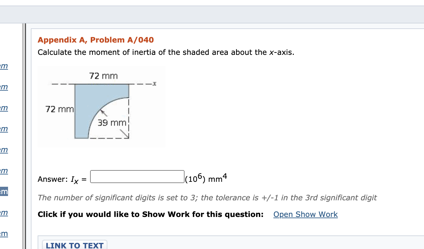 Solved Appendix A, Problem A/040 Calculate the moment of | Chegg.com