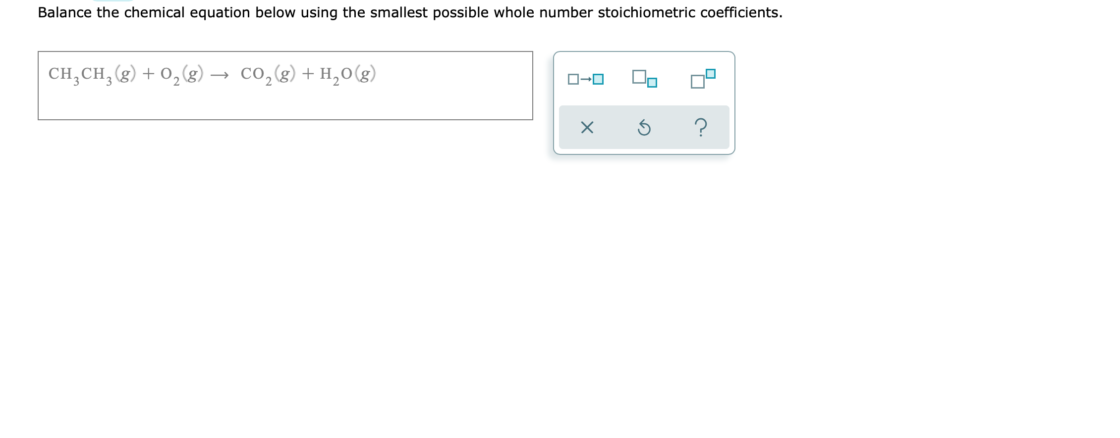 Solved Balance the chemical equation below using the | Chegg.com