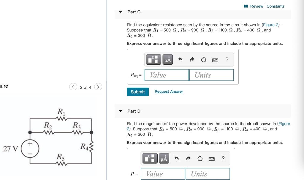 Solved Review Constants Part C Find the equivalent | Chegg.com